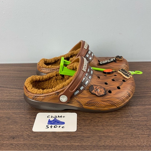 CROCS | Shoes | Crocs Star Wars Chewbacca Classic Lined Clogs Mens Fit ...
